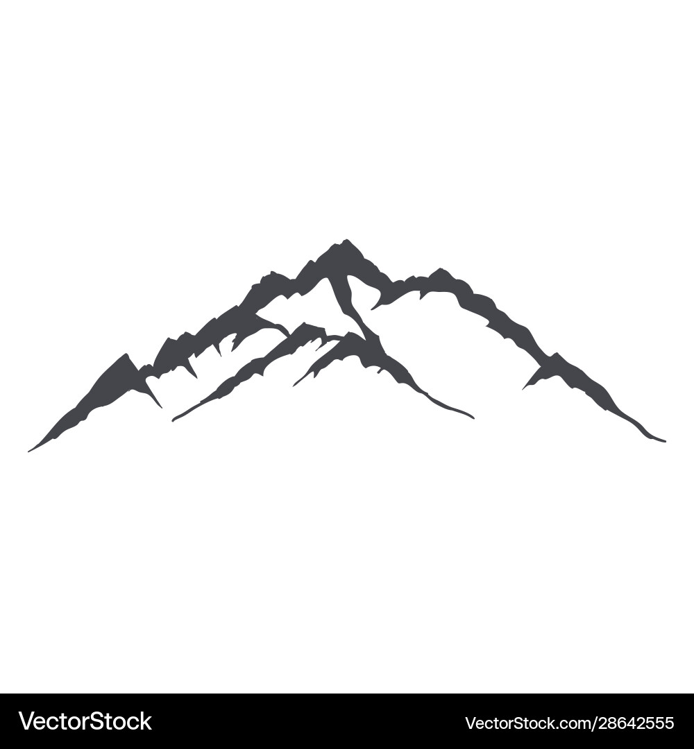 Mountain ridge or range hand drawn with contour Vector Image