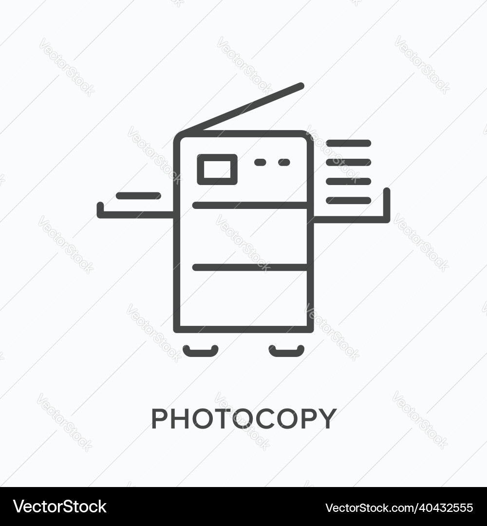 Photocopy flat line icon outline Royalty Free Vector Image