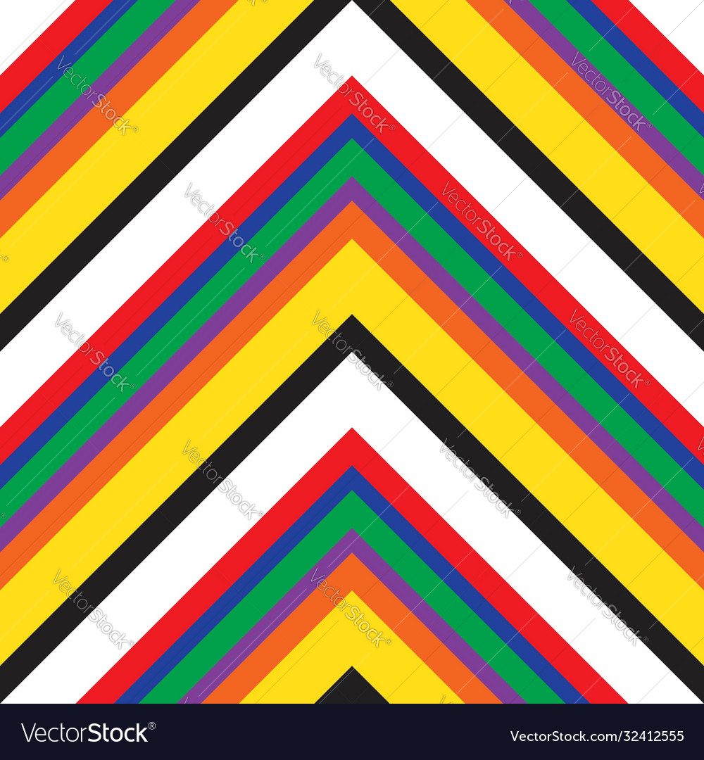 Rainbow chevron diagonal stripes seamless pattern Vector Image