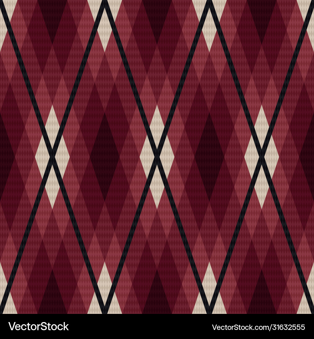 Rhombic seamless fabric pattern in red and gray Vector Image