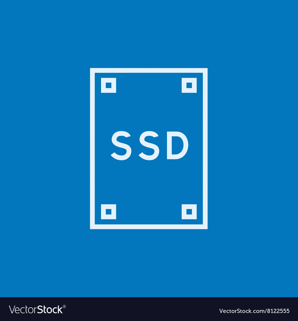 Solid state drive line icon Royalty Free Vector Image