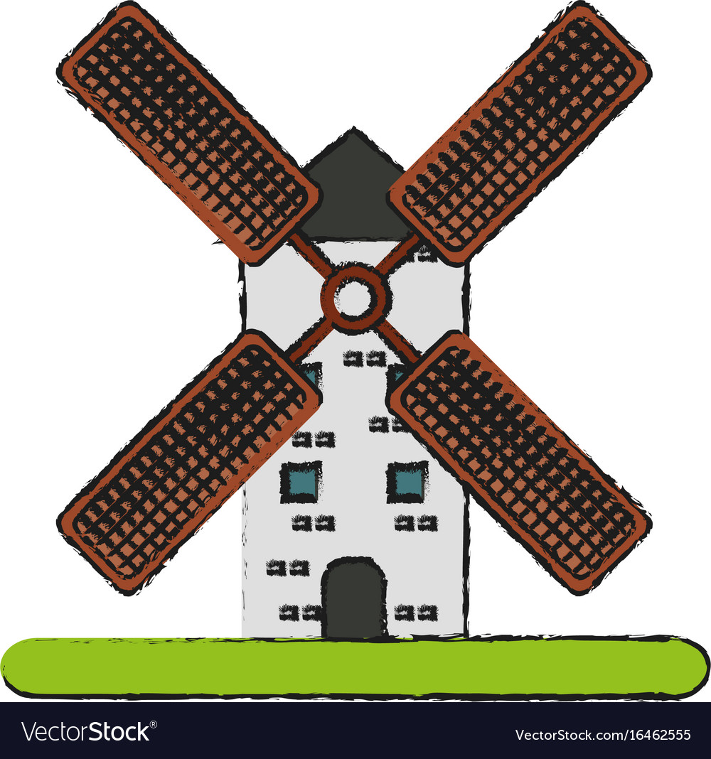 Windmill Royalty Free Vector Image - VectorStock