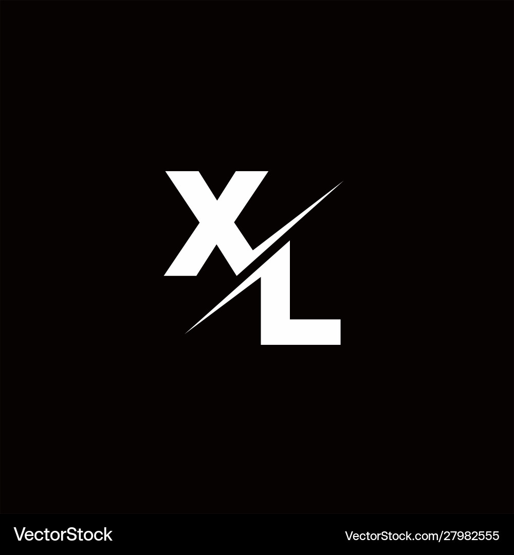 Xl logo letter monogram slash with modern Vector Image