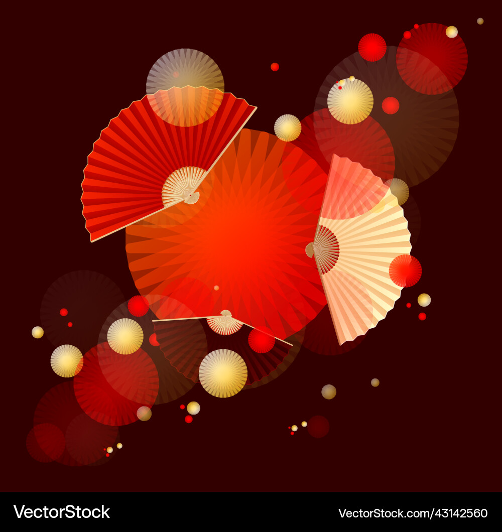 Asia background concept card with realistic Vector Image