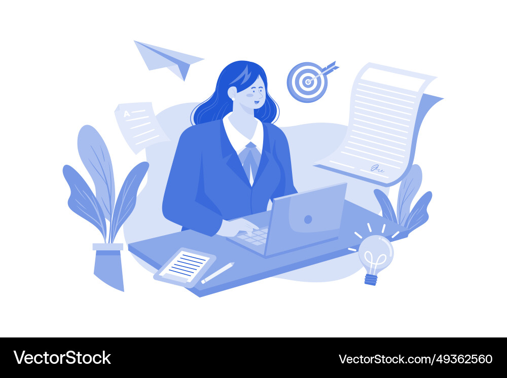 Copywriter Concept On A White Background Vector Image