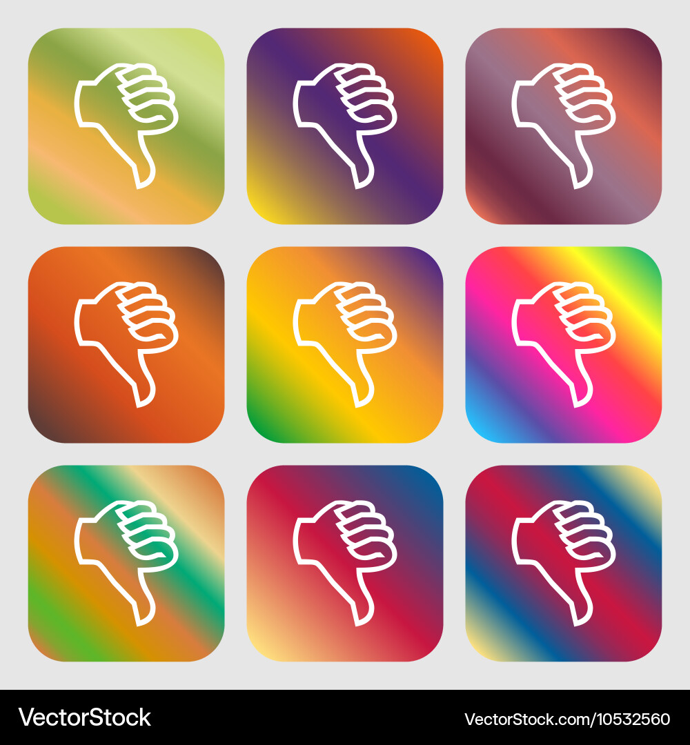 Dislike sign icon thumb down hand finger down Vector Image