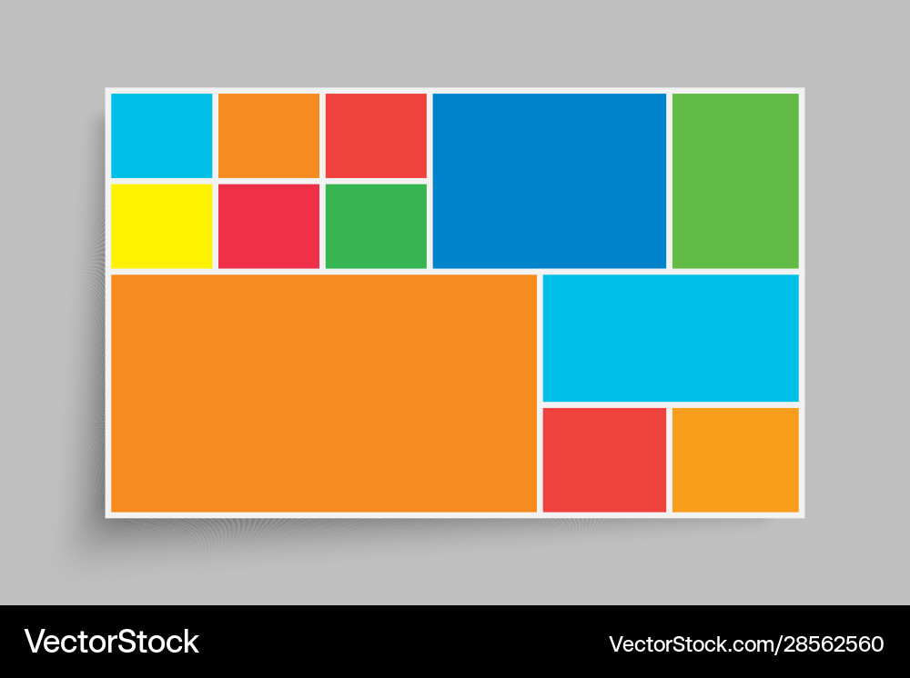 Empty collage board twelve images photos Vector Image