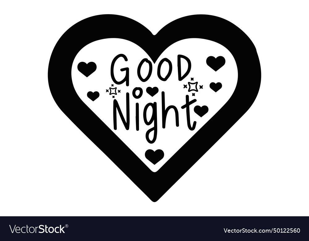 Handwritten good night text Royalty Free Vector Image
