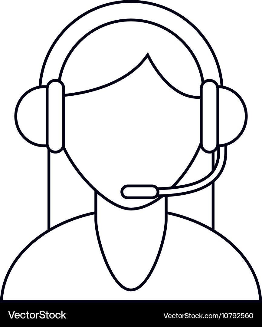 Isolated operator woman with headphone design Vector Image