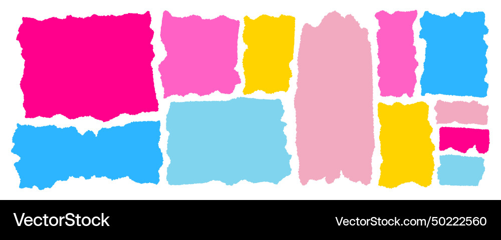 Jagged shapes ripped paper set Royalty Free Vector Image