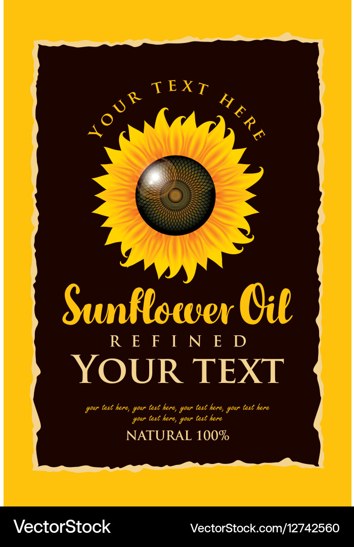 Label for sunflower oil Royalty Free Vector Image