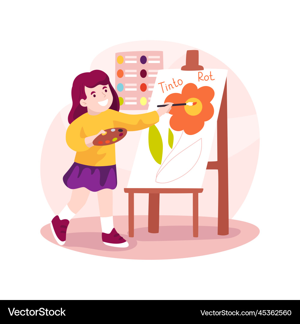 Learning color names isolated cartoon Royalty Free Vector