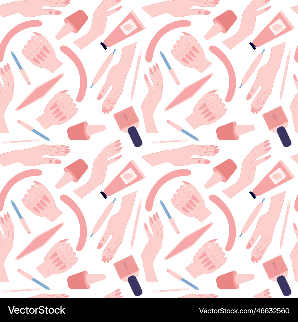 Manicure seamless pattern Royalty Free Vector Image