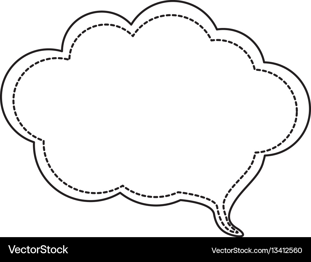Monochrome dotted line with callout for dialogue Vector Image