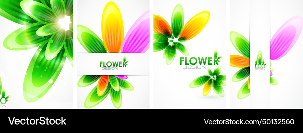 Set of nature posters for Royalty Free Vector Image