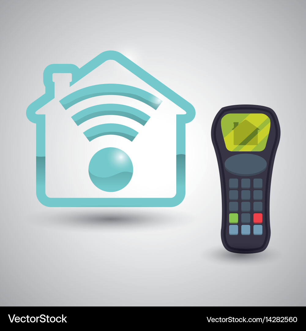 Smart house design home icon white background Vector Image