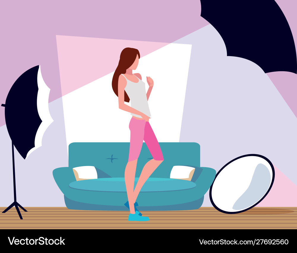 Supermodel avatar woman in studio design Vector Image