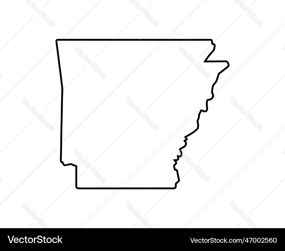 Us state map arkansas silhouette symbol Royalty Free Vector