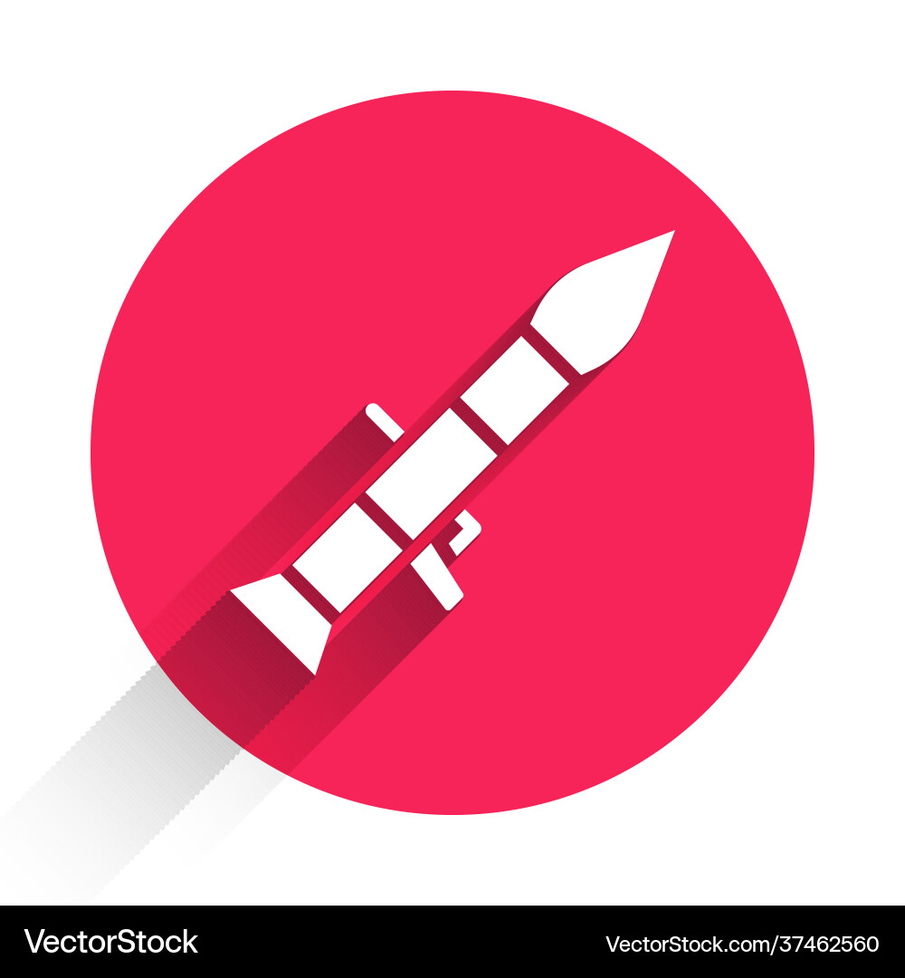 White rocket launcher with missile icon isolated Vector Image