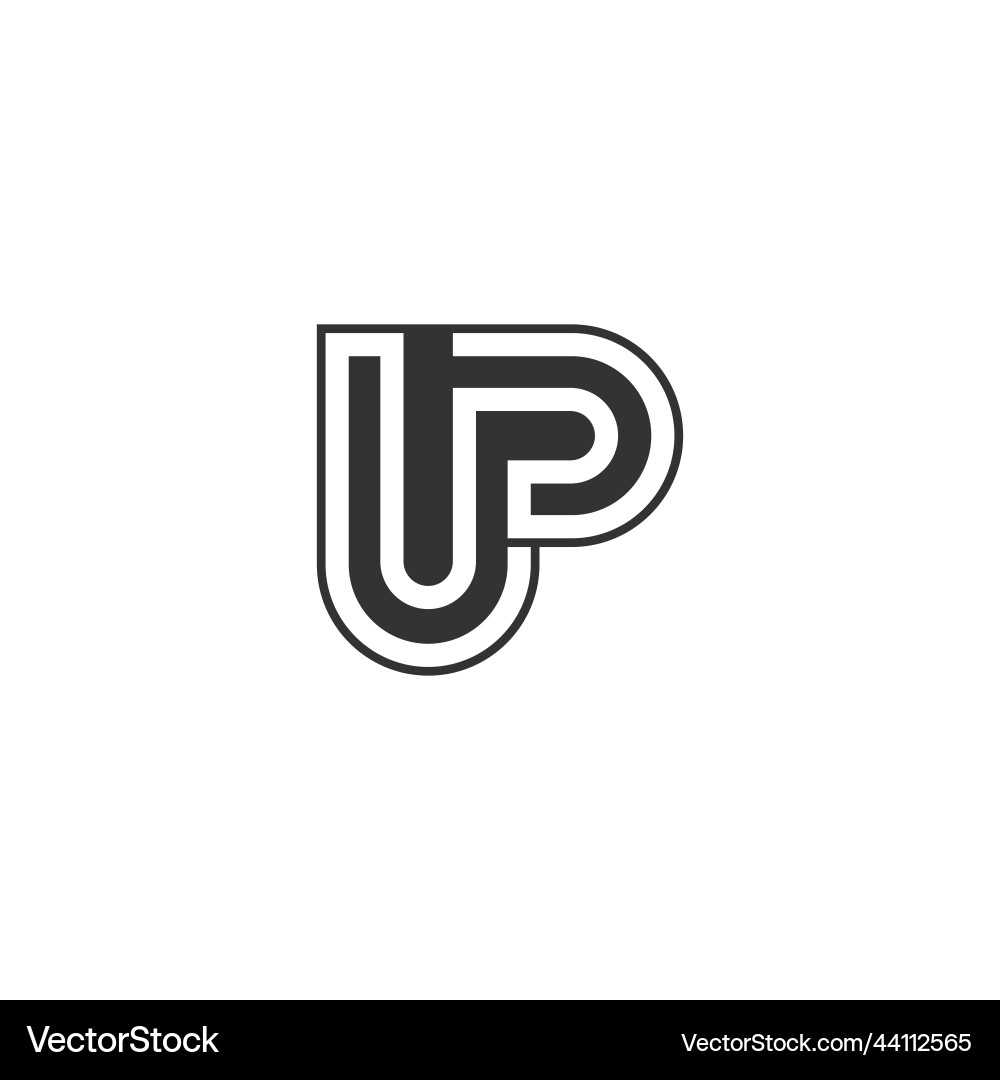 Alphabet letters initials logo pu up p and u Vector Image