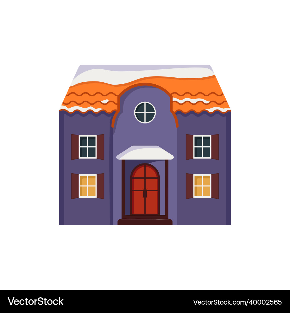 Bright decorative winter house in snow Royalty Free Vector