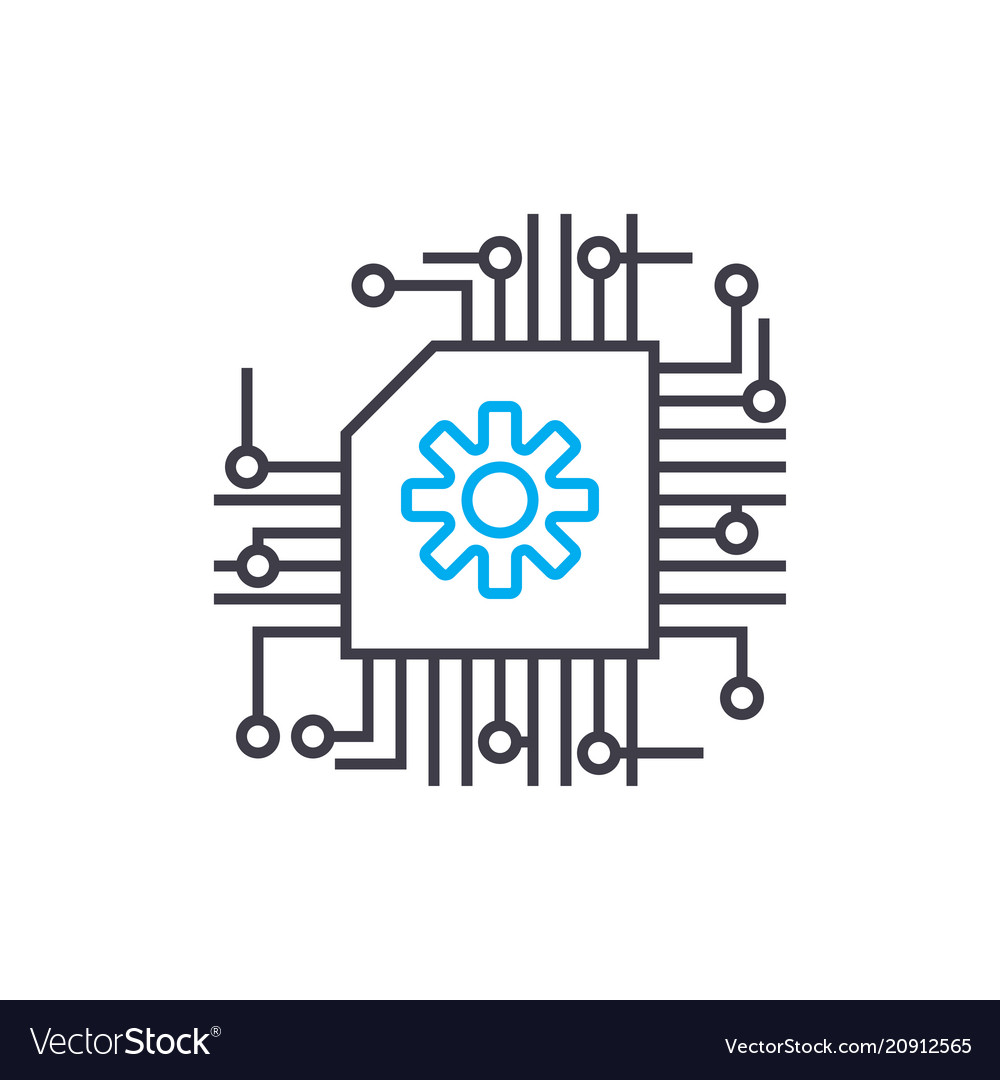Central server linear icon concept server Vector Image Central server linear icon concept server Vector Image