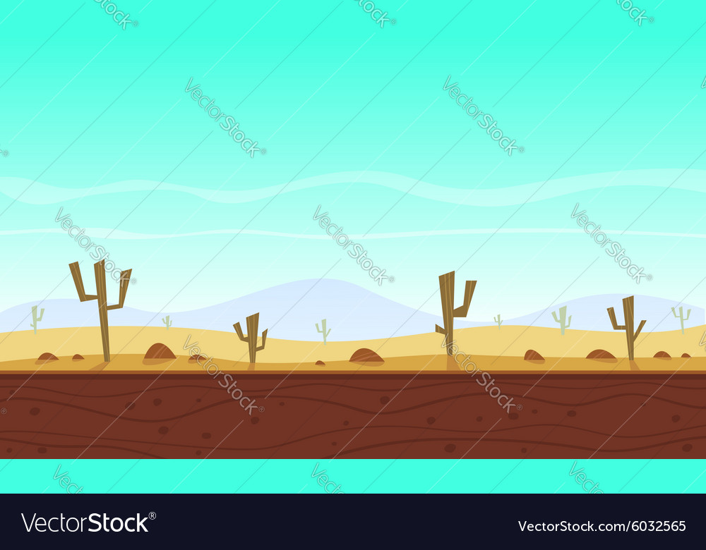 Desert cartoon game background Royalty Free Vector Image Desert cartoon game background Royalty Free Vector Image