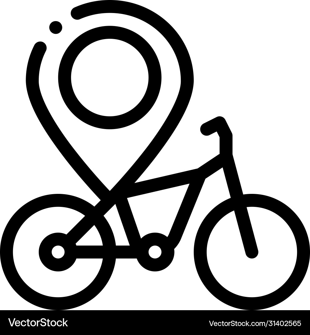 Geolocation bike icon outline Royalty Free Vector Image
