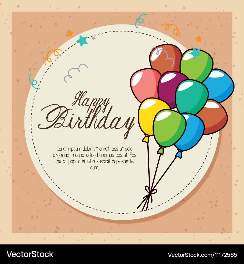 Happy birthday celebration card Royalty Free Vector Image