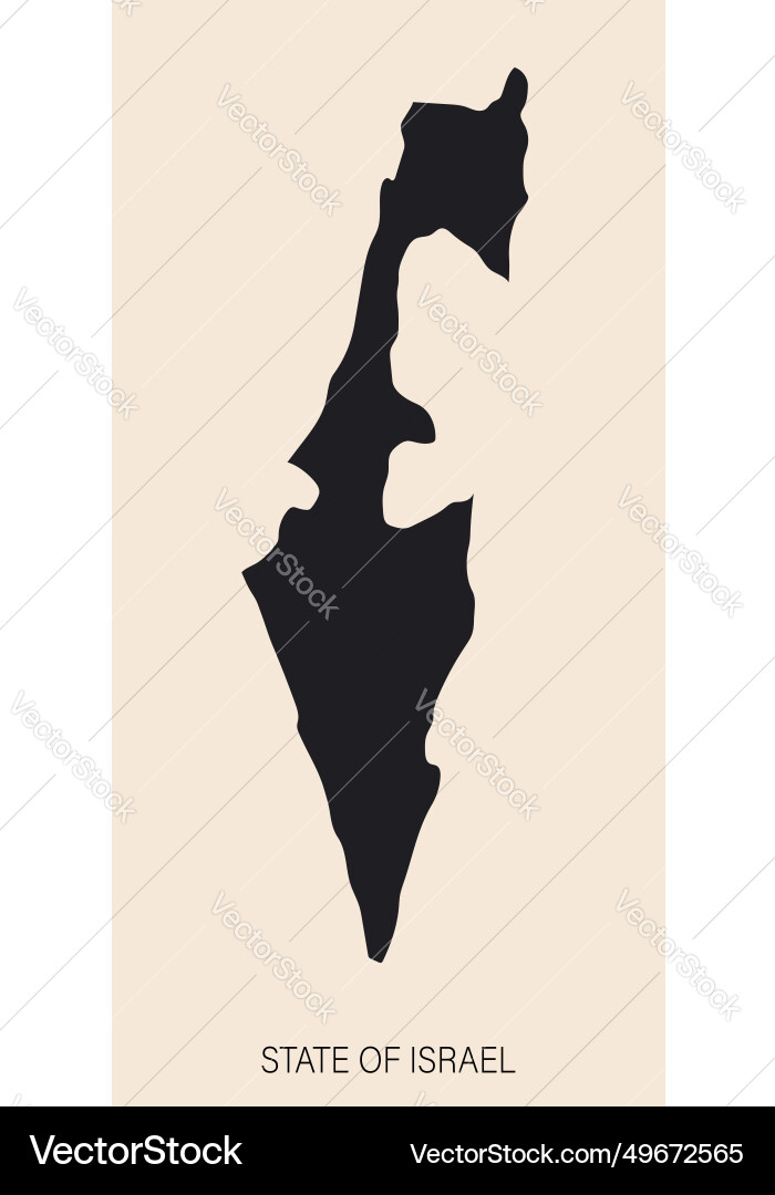 Highly detailed israel map with borders isolated Vector Image