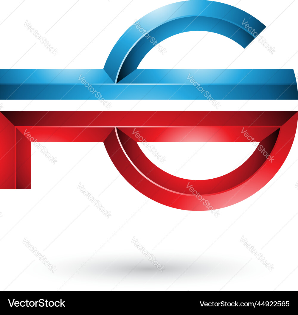 Red and blue abstract key-like symbol Royalty Free Vector