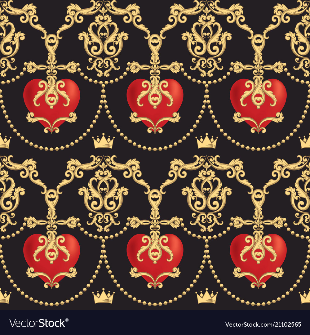 Seamless damask pattern with beautiful ornamental Vector Image