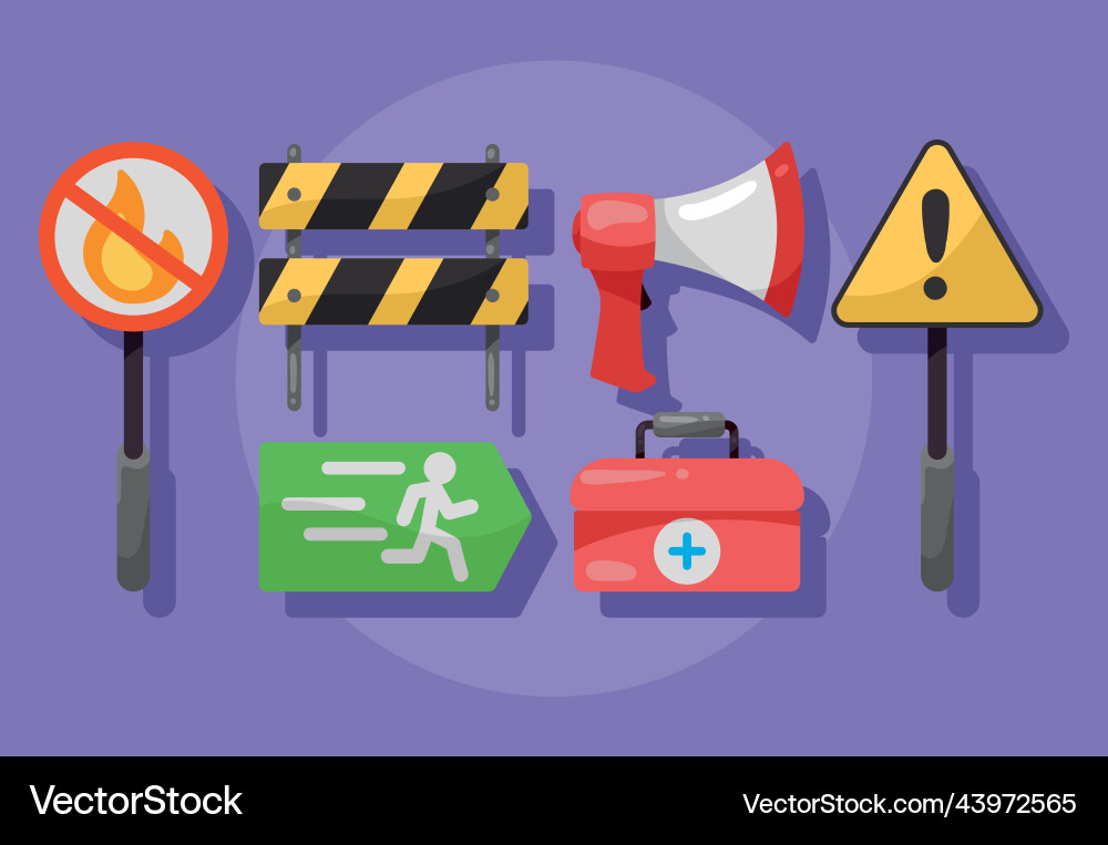 Set of emergency equipment Royalty Free Vector Image