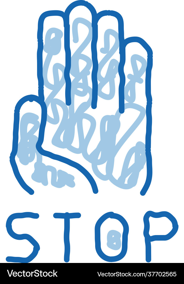 Stop bullying doodle icon hand drawn Royalty Free Vector