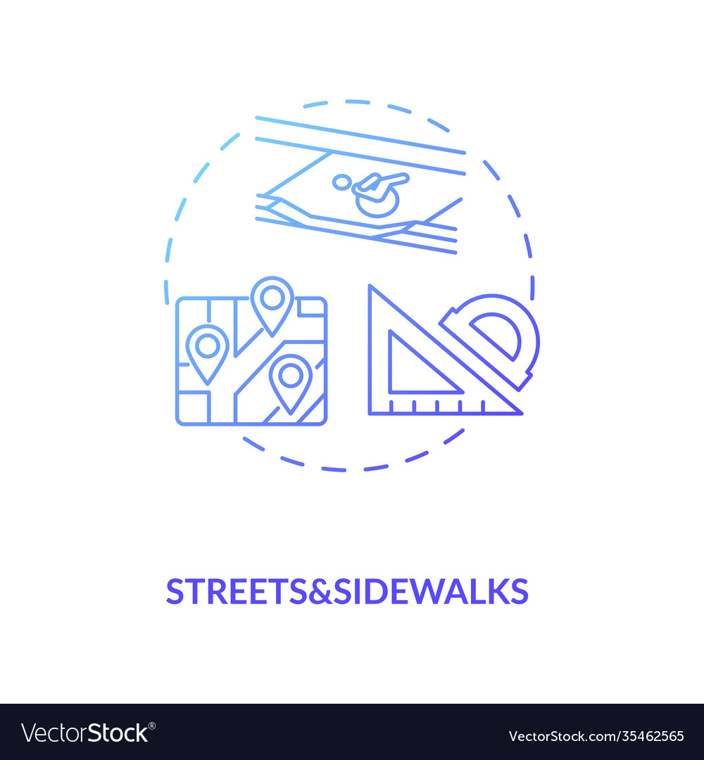 Streets and sidewalks blue gradient concept icon Vector Image