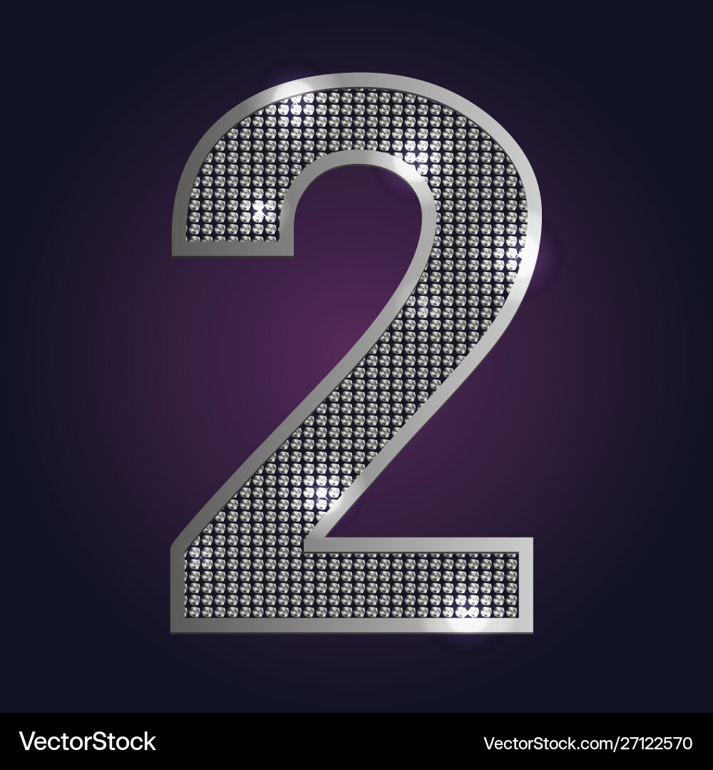Alphabet number diamond blink blink silver Vector Image