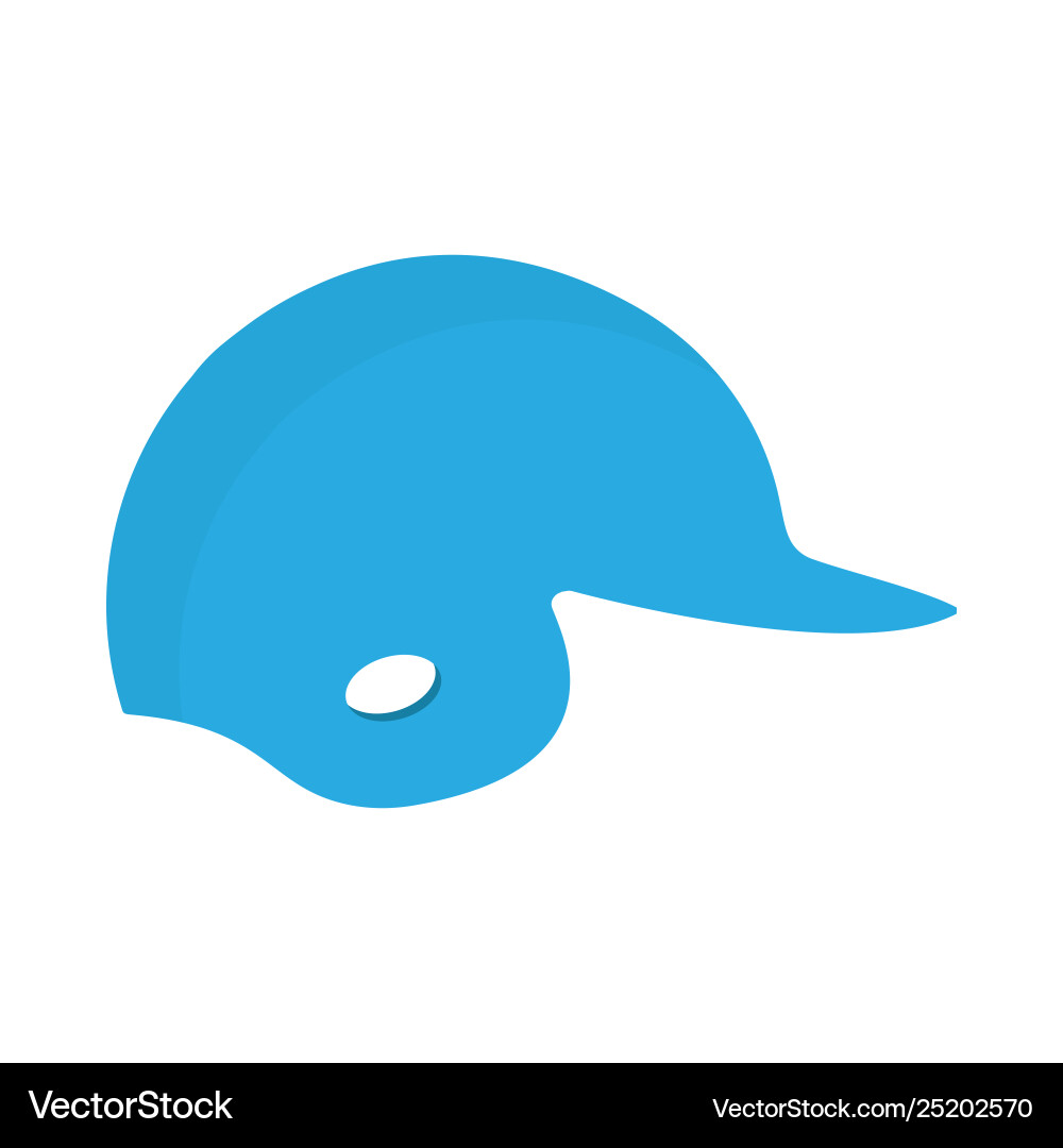 Baseball helmet blue side view symbol uniform Vector Image