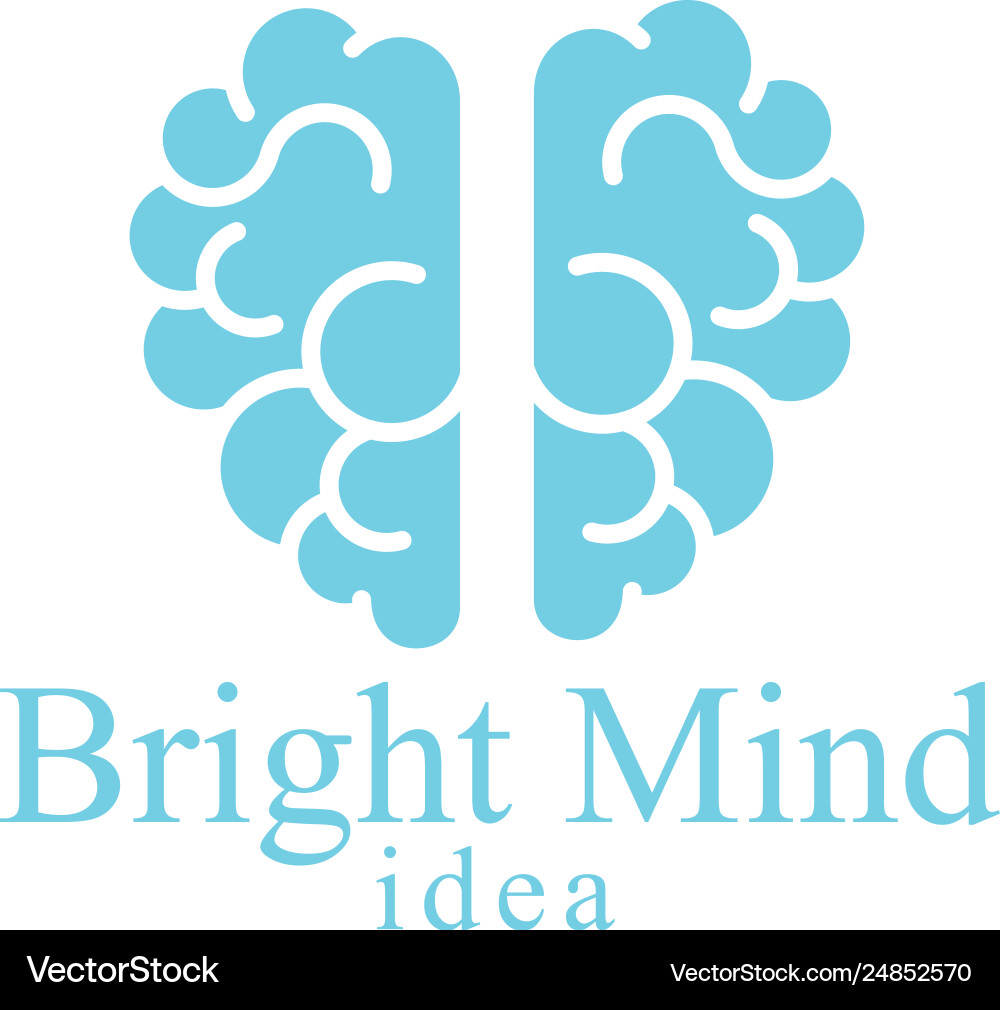 Bright mind logo or icon with human anatomical Vector Image