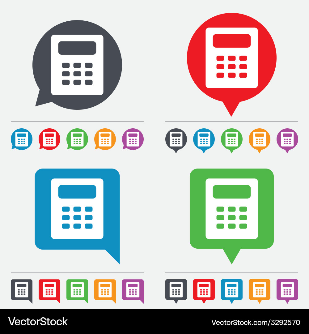 Calculator sign icon bookkeeping symbol Royalty Free Vector