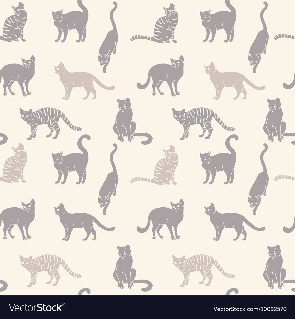 Cats seamless silhouette Royalty Free Vector Image