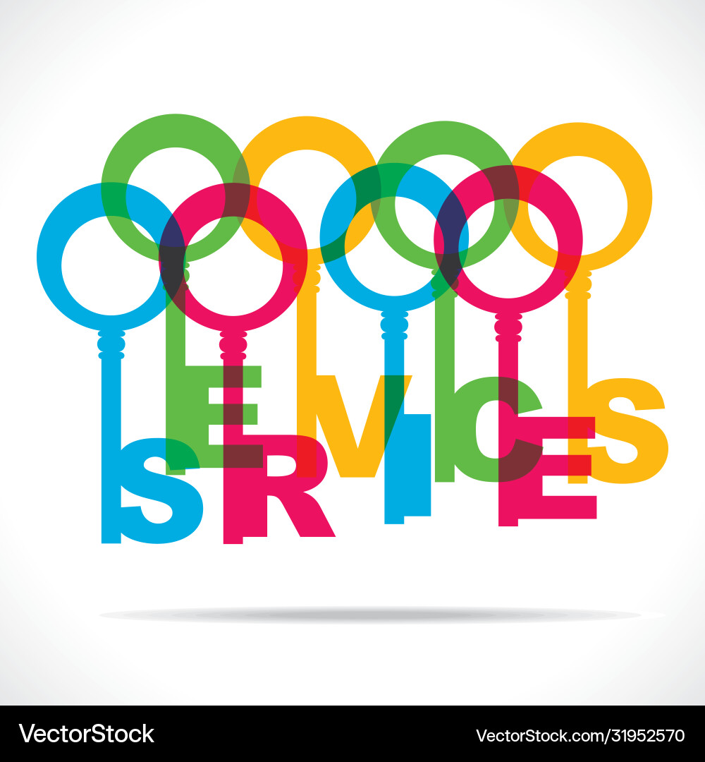 Color services word key stock Royalty Free Vector Image