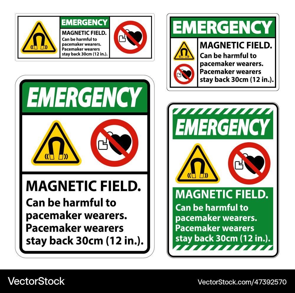 Emergency magnetic field can be harmful Royalty Free Vector