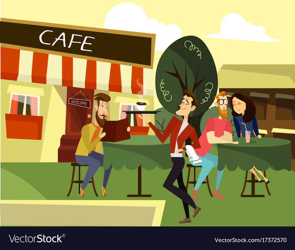 Funny Waiter Concept Royalty Free Vector Image funny-waiter-concept-royalty-free-vector-image