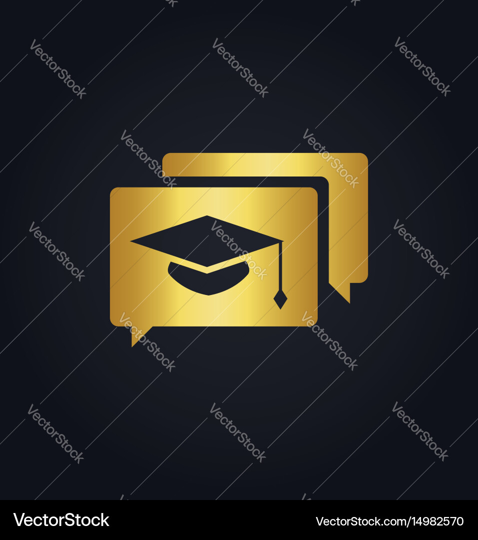 Graduation hat education gold logo Royalty Free Vector Image