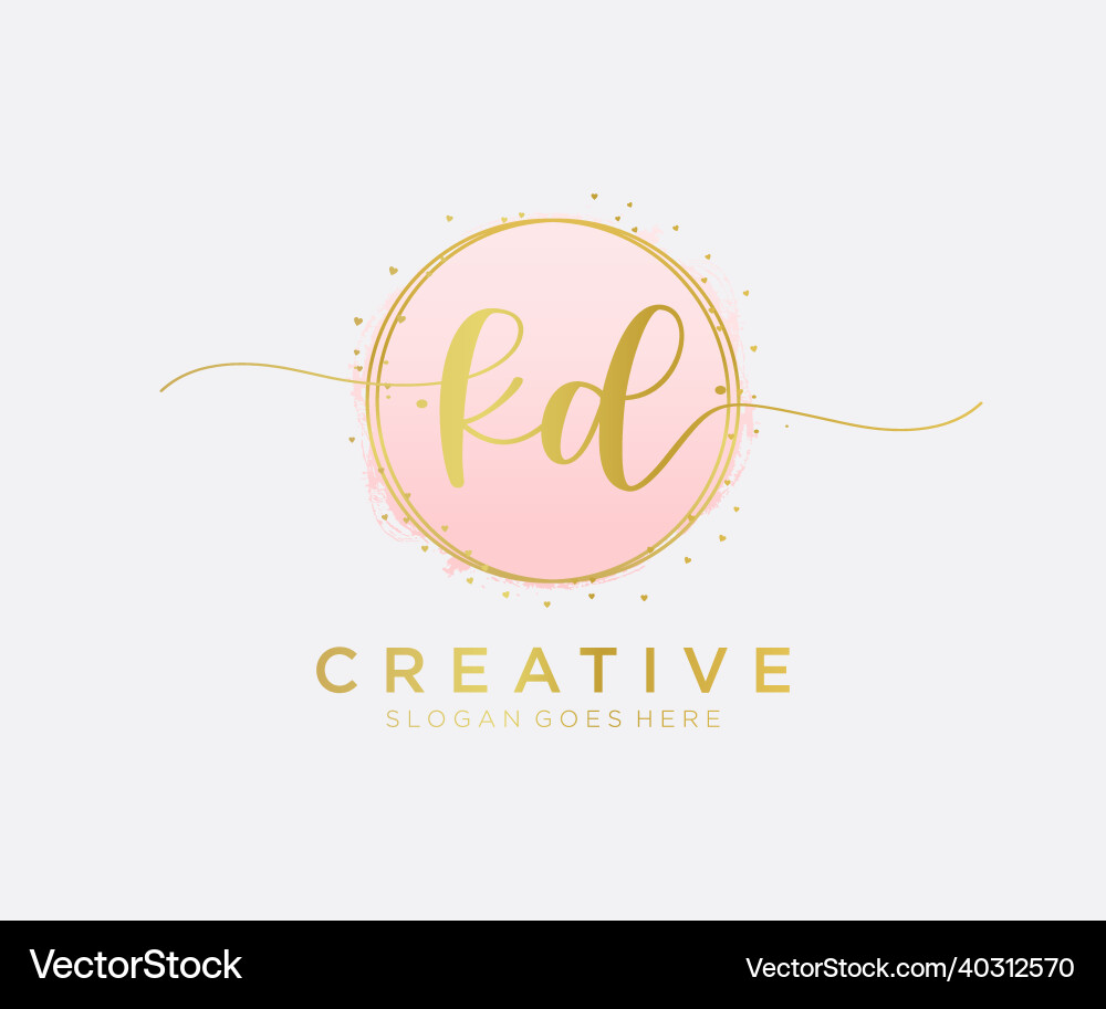 Initial kd feminine logo usable for nature salon Vector Image