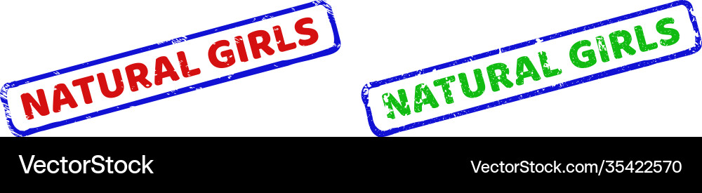 Natural girls bicolor rough rectangle watermarks Vector Image