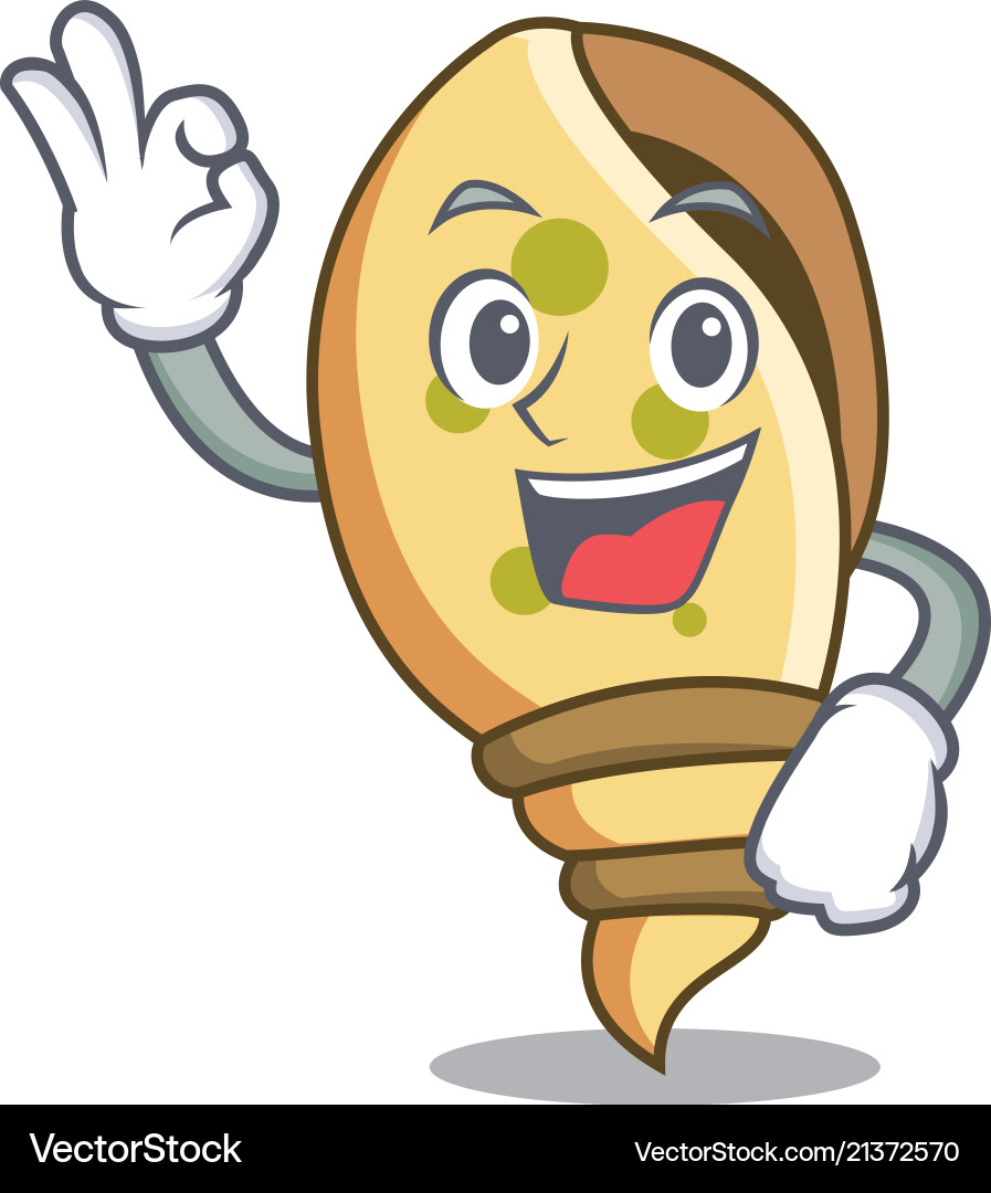 Okay sea shell character cartoon Royalty Free Vector Image