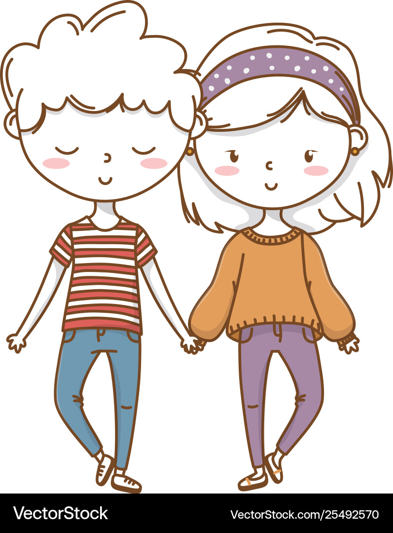 Romantic love couple cute Royalty Free Vector Image