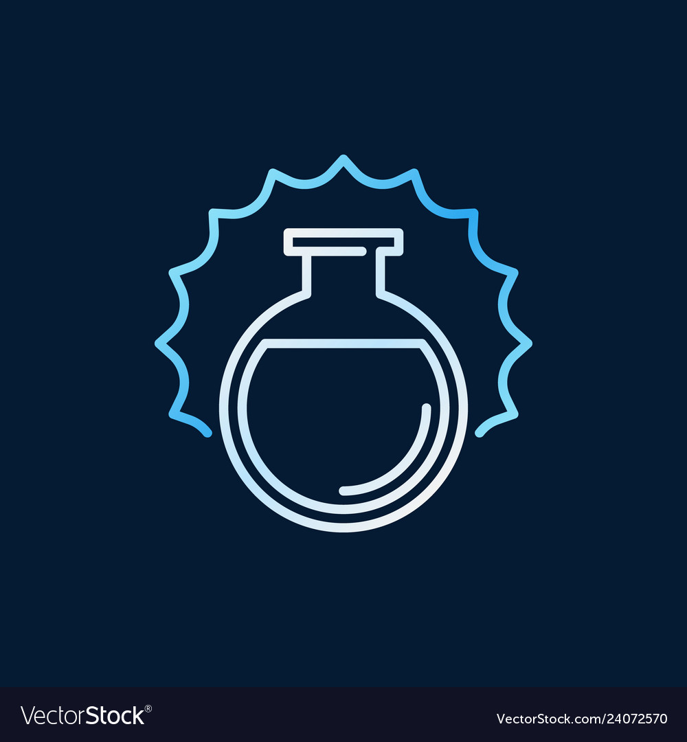 Round-bottom flask outline colored icon Royalty Free Vector
