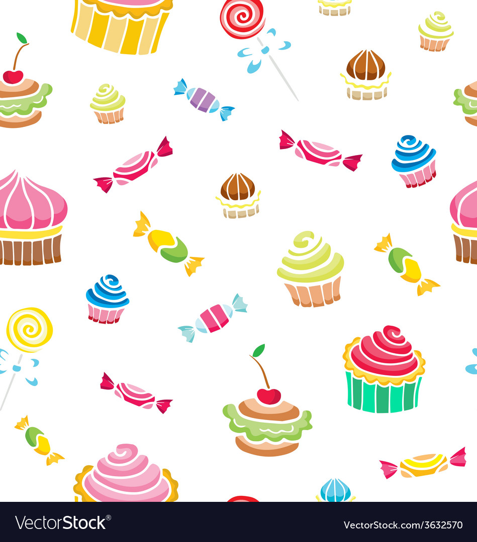 Seamless with sweets Royalty Free Vector Image